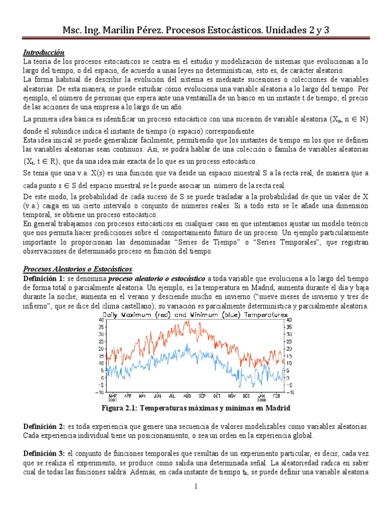 Proceso Estocastico | PDF | Variable aleatoria | Teoría de probabilidad