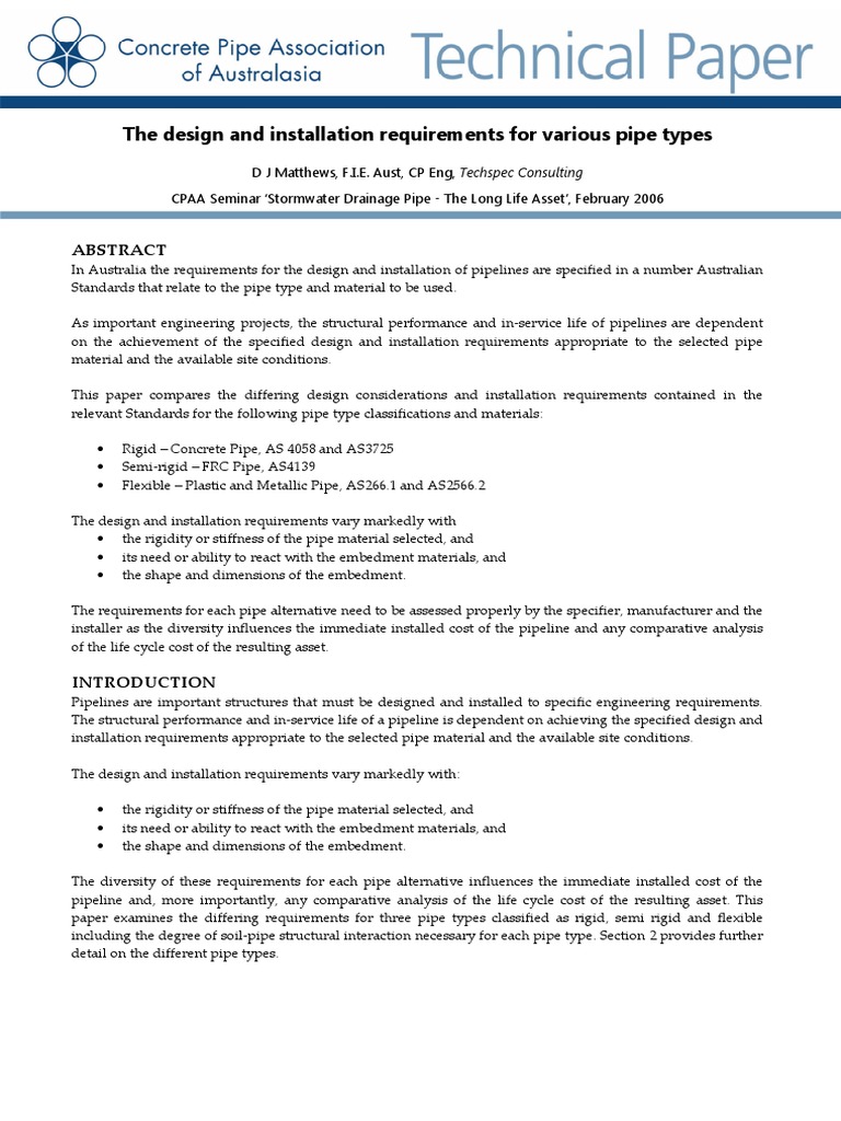 Concrete Pipe Deflection Limits | PDF | Pipe (Fluid Conveyance ...