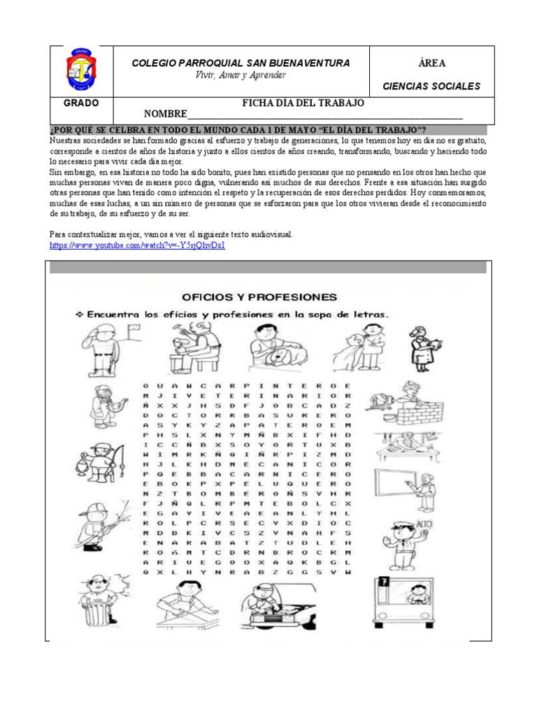 Ficha Dia Del Trabajo Primaria | PDF