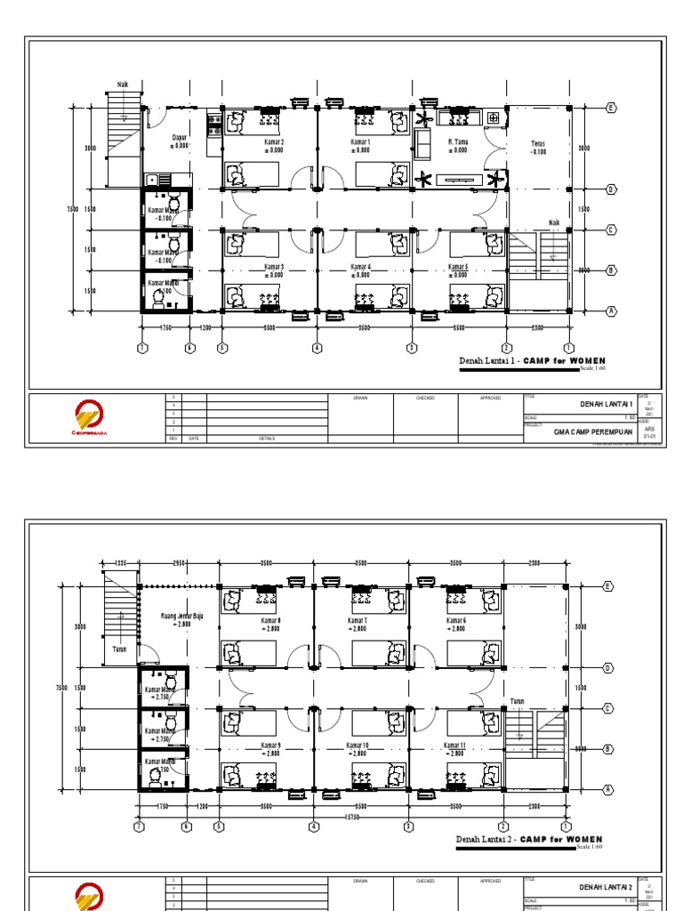 Denah Lantai 1 - : Camp For Women | PDF