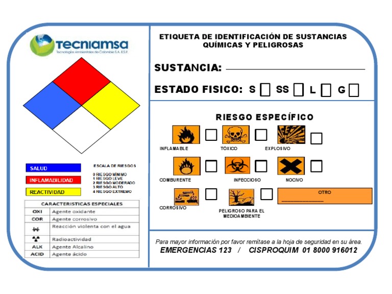 Etiqueta para Quimicos | PDF