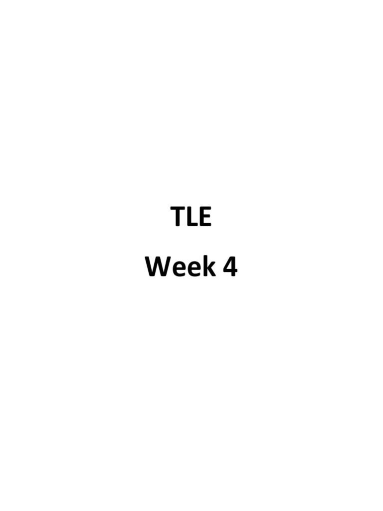 TLE Week 4 | Download Free PDF | Human Nature | Business