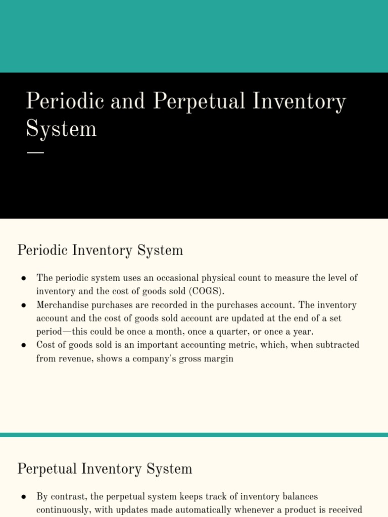 Periodic and Perpetual Inventory System | PDF | Debits And Credits ...