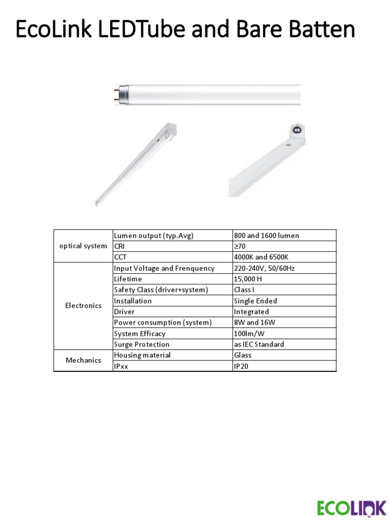 EcoLink LED Tube & Bare Batten | PDF