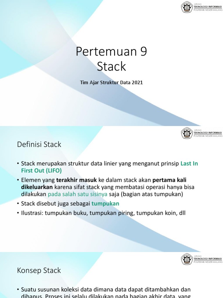 Pertemuan 9 - Stack | PDF