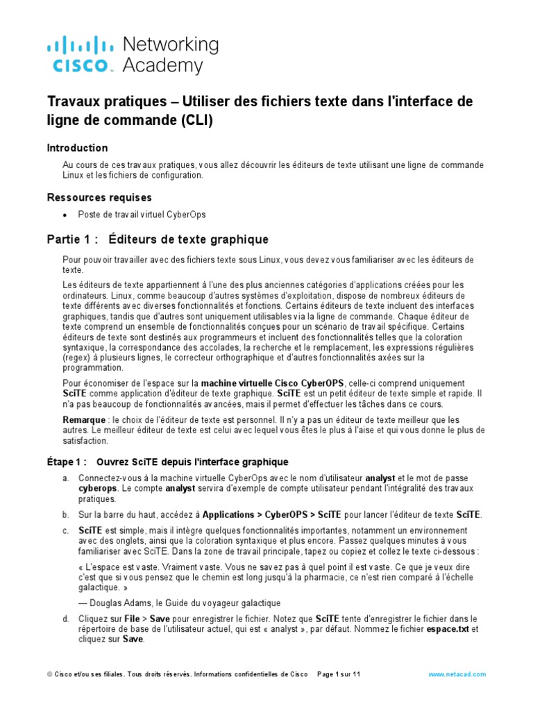 Utiliser SciTE et Nano dans Linux CLI | PDF | Interface en ligne de commande | Fichier informatique
