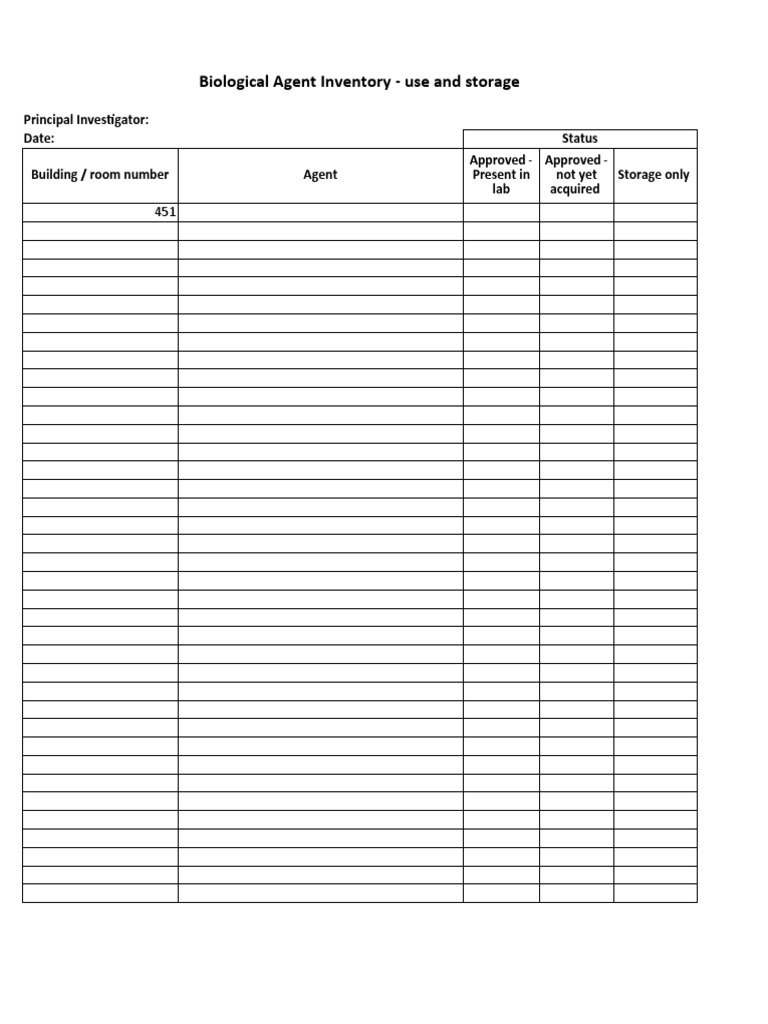 Biological Inventory Template | PDF