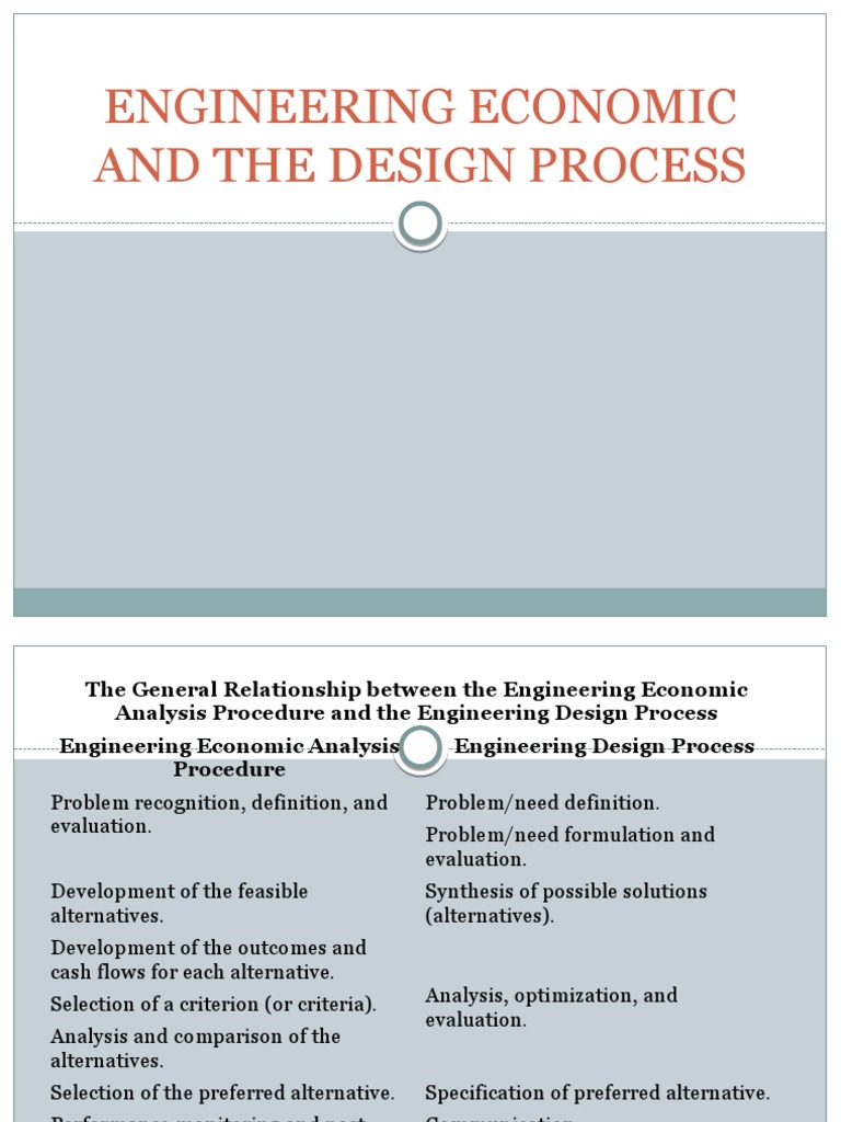 Engineering Economic and The Design Process | PDF