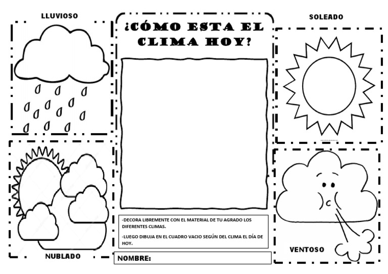 Hoja De Trabajo Sobre El Clima Para Preescolar 10 Ejercicios Sobre El