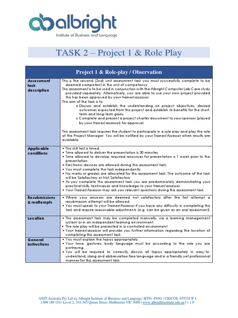 Project 1 & Role-Play / Observation | PDF | Educational Assessment ...