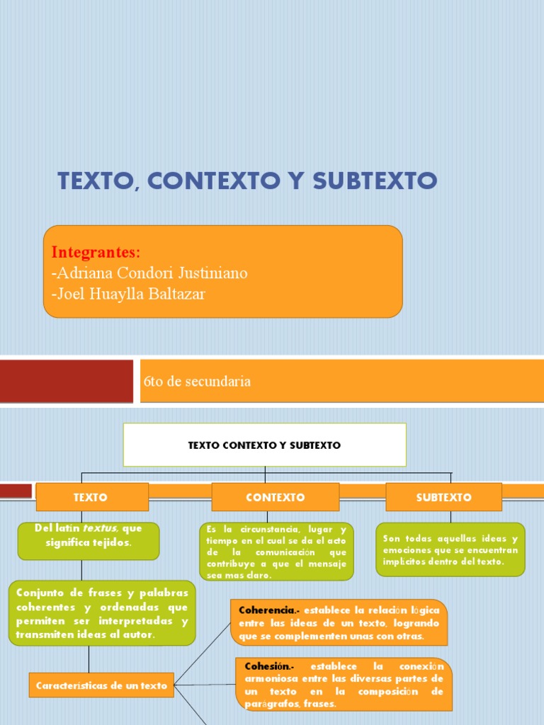 Texto, Contexto y Subtexto 6to A | PDF
