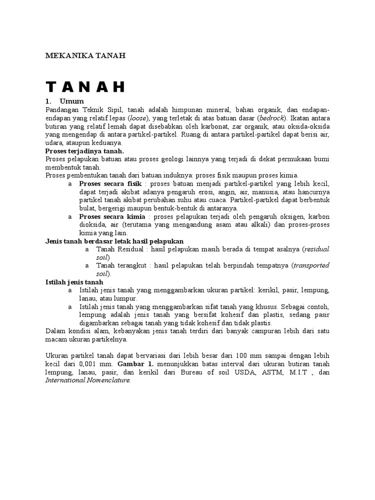 Karakteristik dan Ukuran Partikel Tanah | PDF