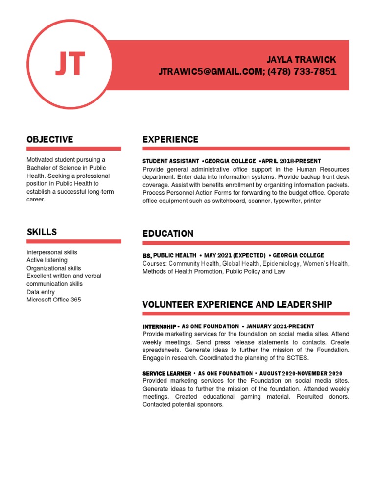 Resume - Jayla Trawick | PDF
