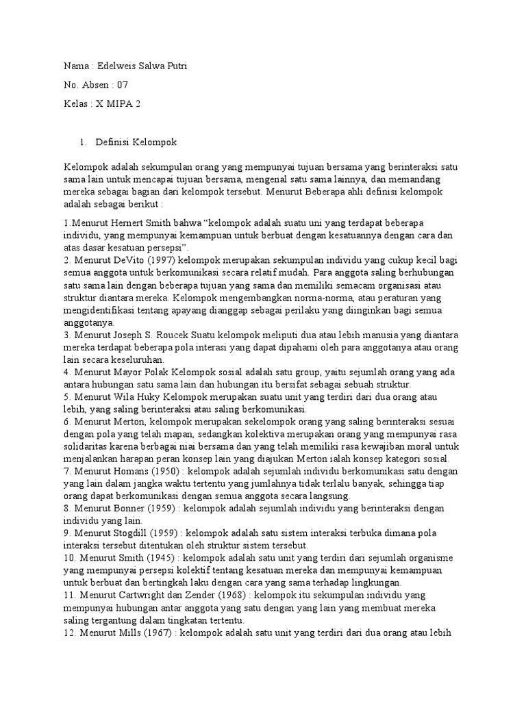 Definisi Kelompok | PDF | Sains & Matematika