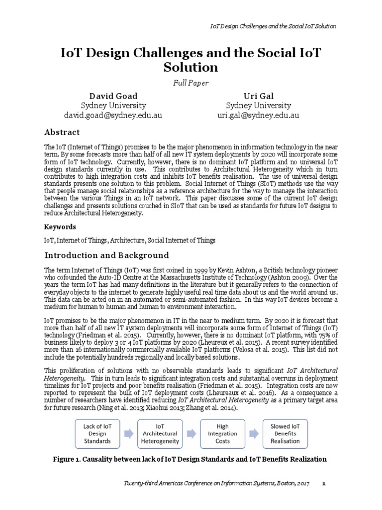 Iot Design Challenges and The Social Iot Solution | Download Free PDF | Internet Of Things ...