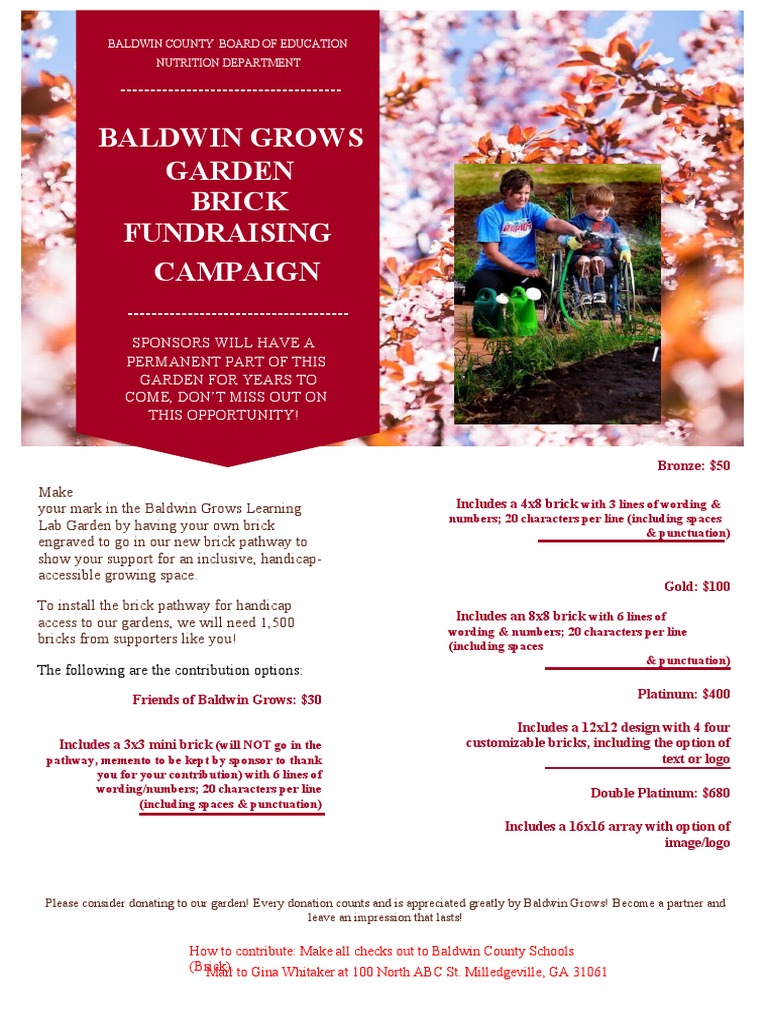 Brick Fundraiser Flyer Spring 2021 | PDF | Society | Charity