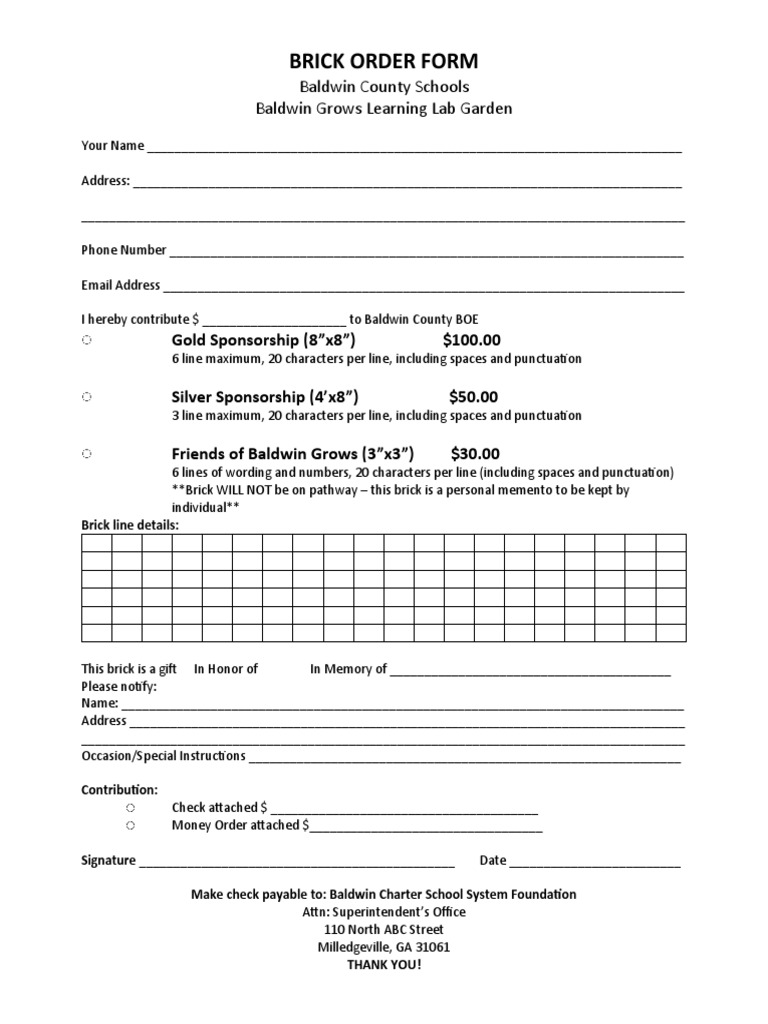 Order Form 1 | PDF