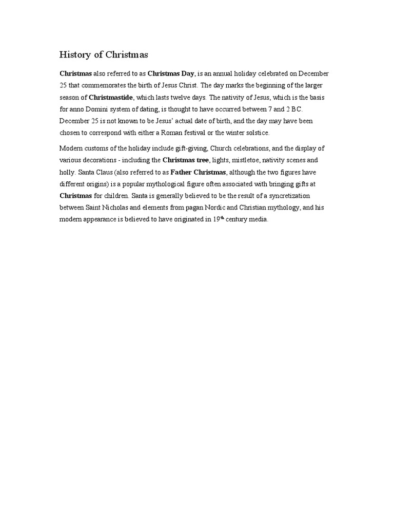 History and Traditions of Christmas | PDF | Religion & Spirituality