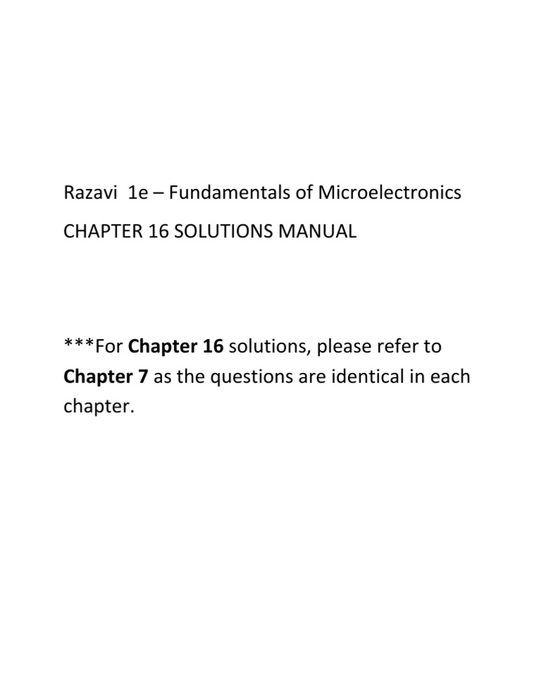 Razavi 1e - Fundamentals of Microelectronics Chapter 16 Solutions ...