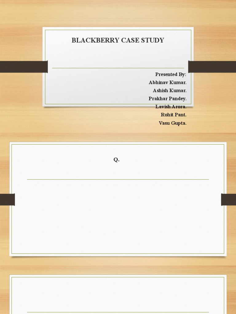 Blackberry Case Study | PDF