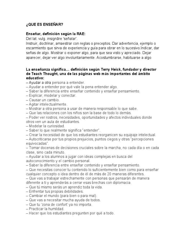 Que Es Enseñar, Redarguir, Corregir, Instruir | PDF | Cognición | La ...