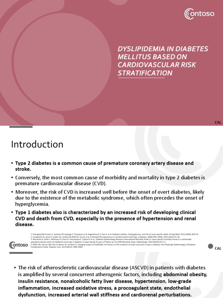 Dyslipidemia - Diabetes Mellitus - Cardiovascular Risk Stratification ...