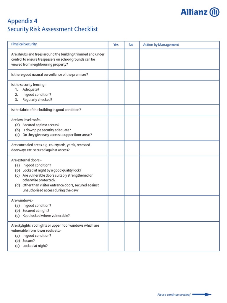 Security Risk Assessment Checklist | PDF | Physical Security | Security