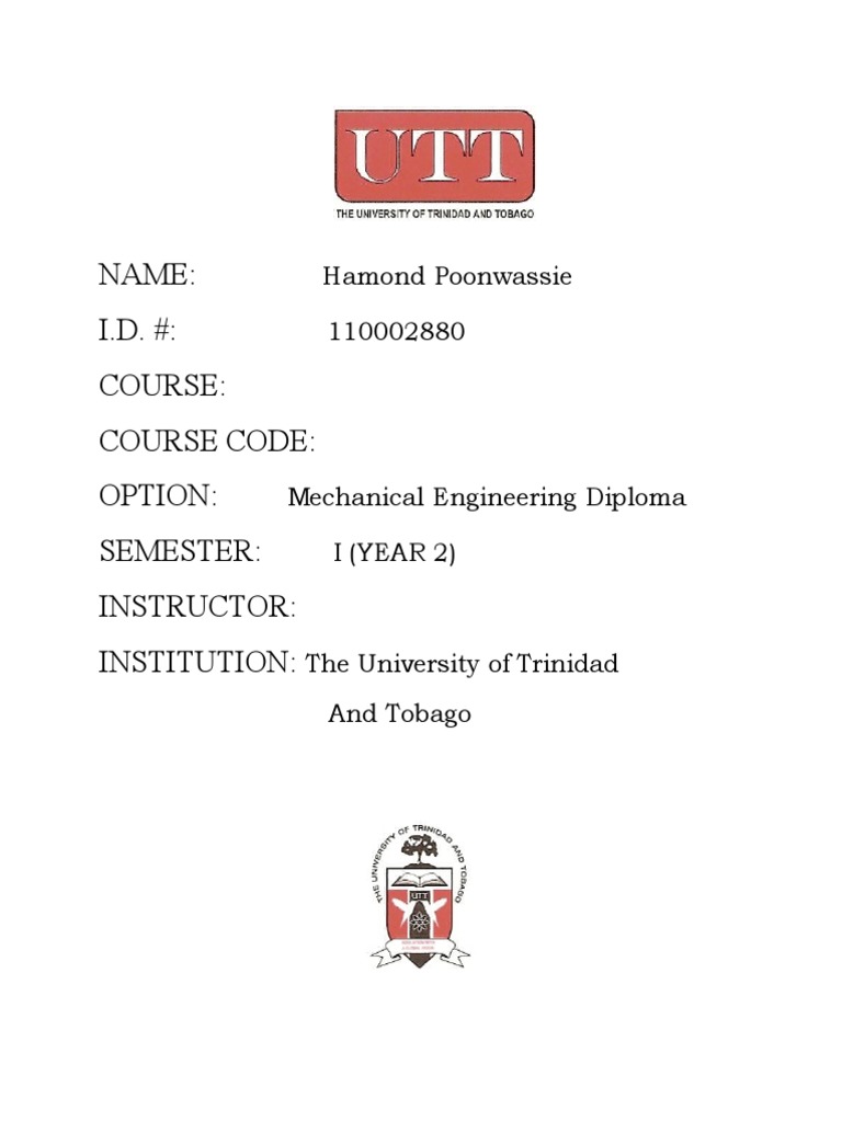 Cover Page Formath UTT | PDF