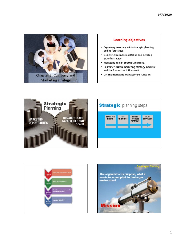 Strategic Planning: Chapter 2: Company and Marketing Strategy | PDF ...