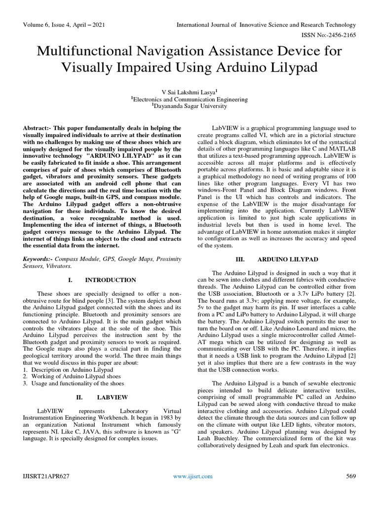 Multifunctional Navigation Assistance Device For Visually Impaired ...