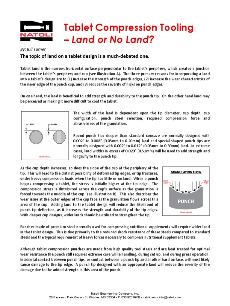 Land or No Land?: Tablet Compression Tooling | PDF | Tablet (Pharmacy) | Stress (Mechanics)