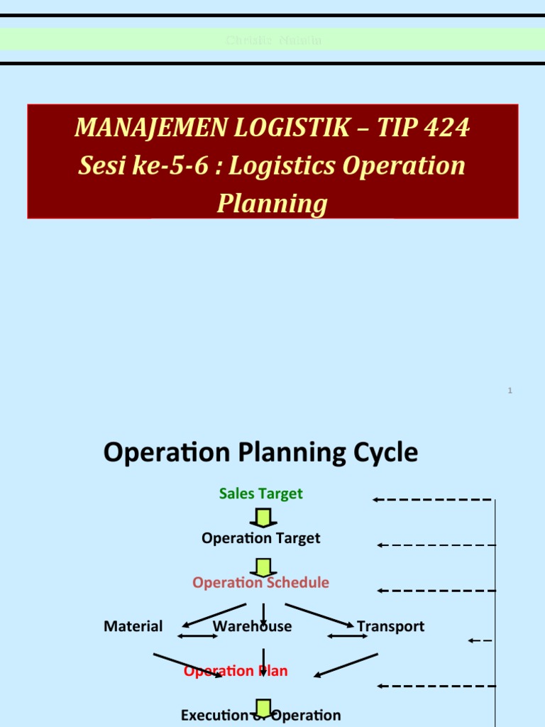 Logistics Operation Planning | PDF | Business Process Management ...