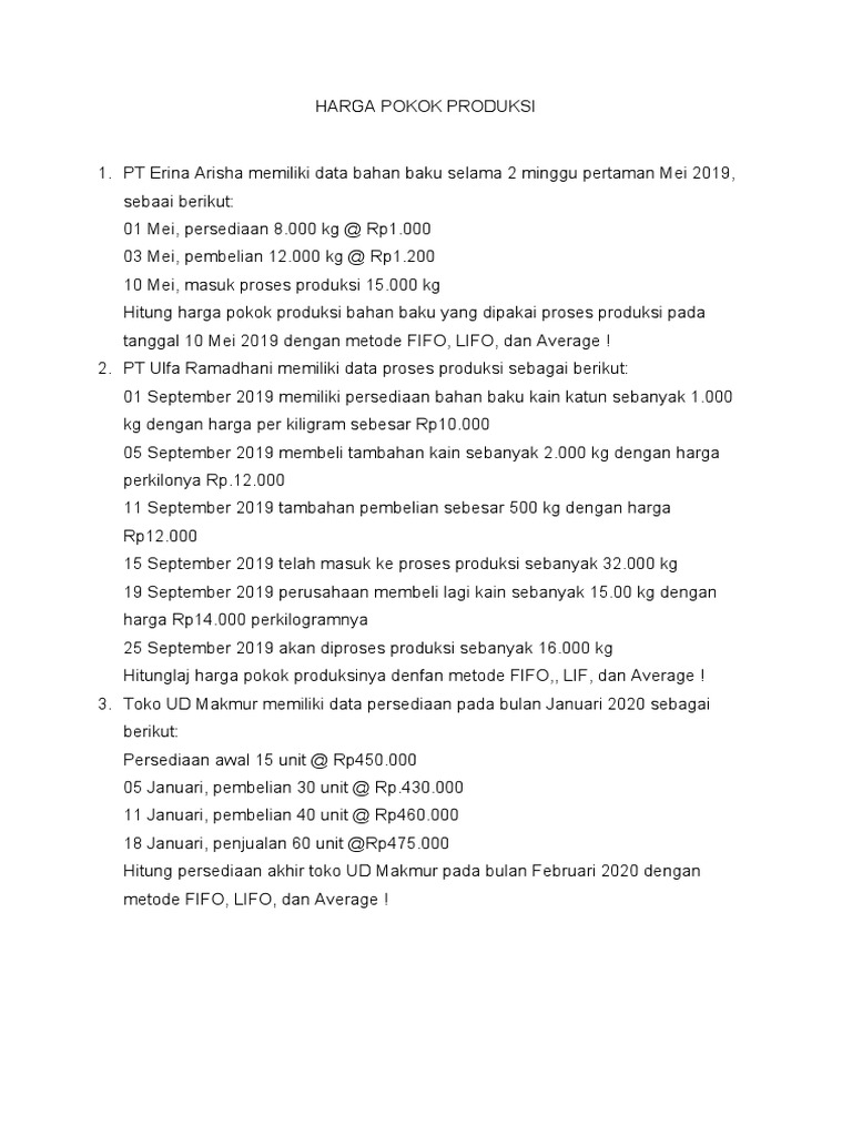 HPP Soal | PDF