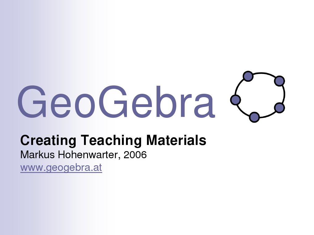 Geogebra: Creating Teaching Materials | PDF
