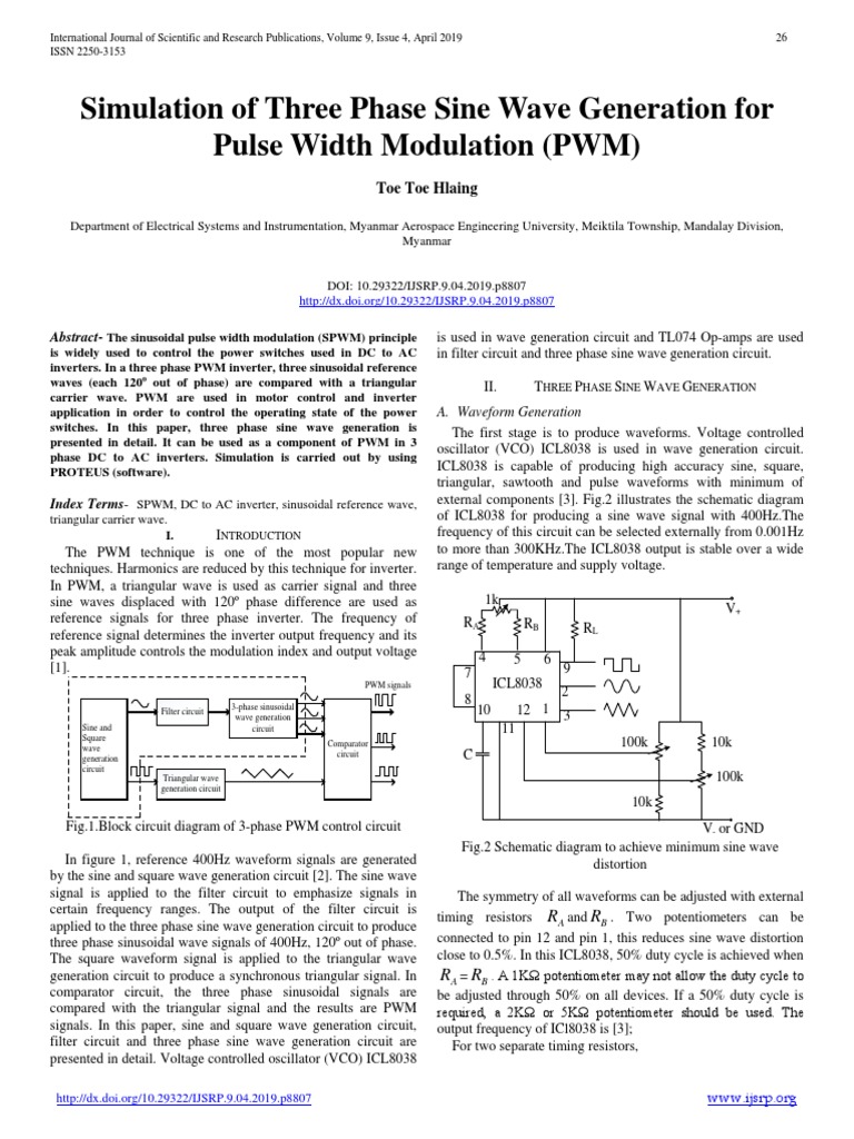Simulation of Three Phase Sine Wave Generation For Pulse Width ...