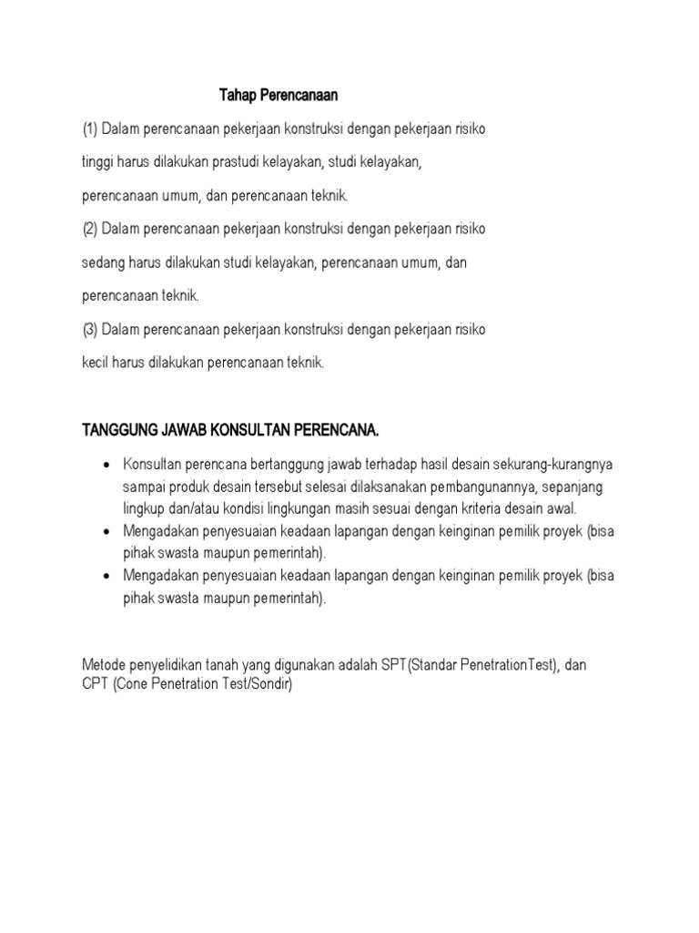 Tanggung Jawab Konsultan Perencanaan | PDF