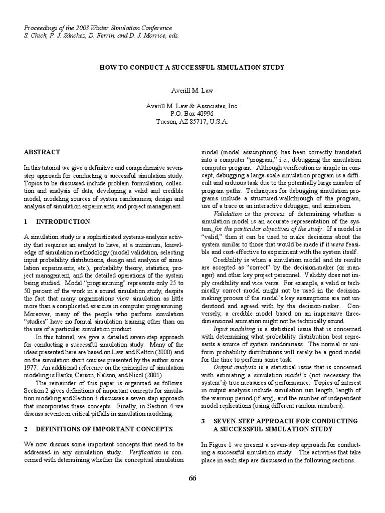 How To Conduct A Simulation Study | PDF | Conceptual Model | Simulation
