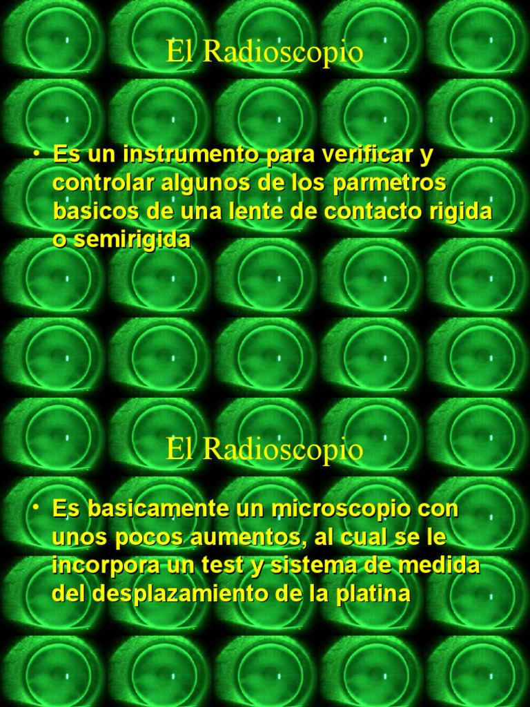 Radioscopio: Verificación de Lentes de Contacto | PDF