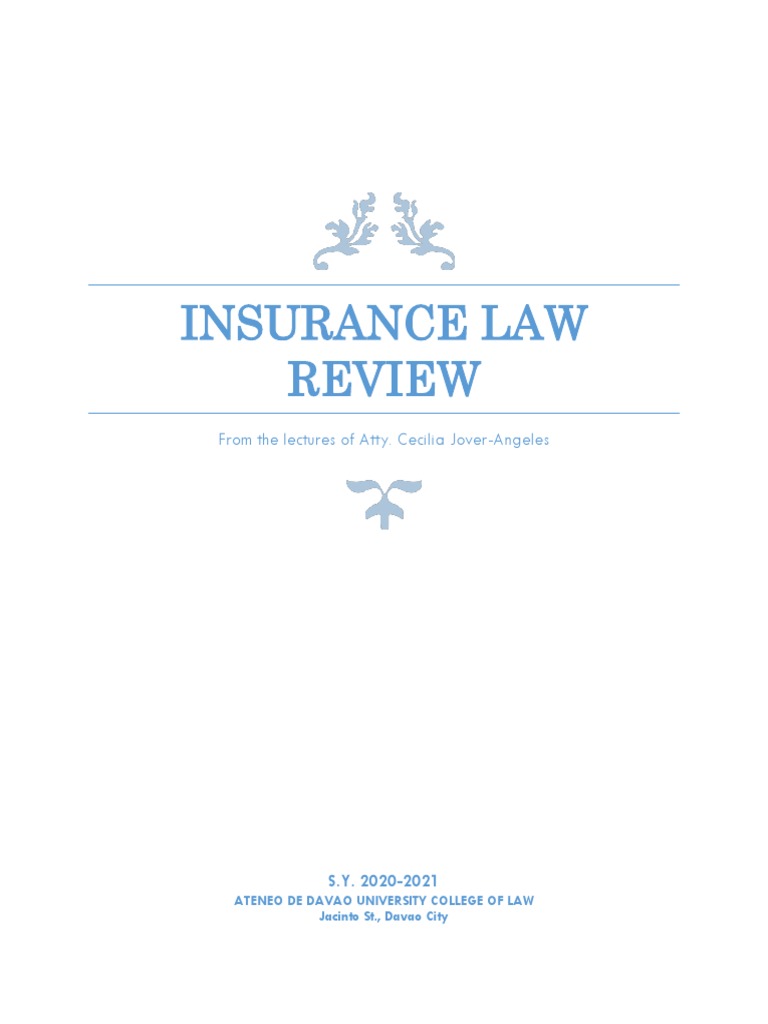 Insurance Law Notes | PDF | Liability Insurance | Indemnity