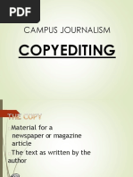 Campus Journalism - Copyreading and Headline Writing | PDF | Copy ...
