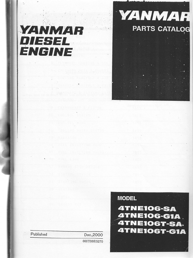 Yanmar Part Catalog 4TNE-106T G1A | PDF | Industrial Processes ...