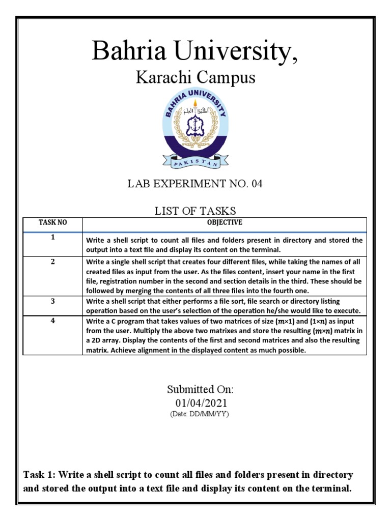 Lab 04 | PDF | Computer File | Shell (Computing)