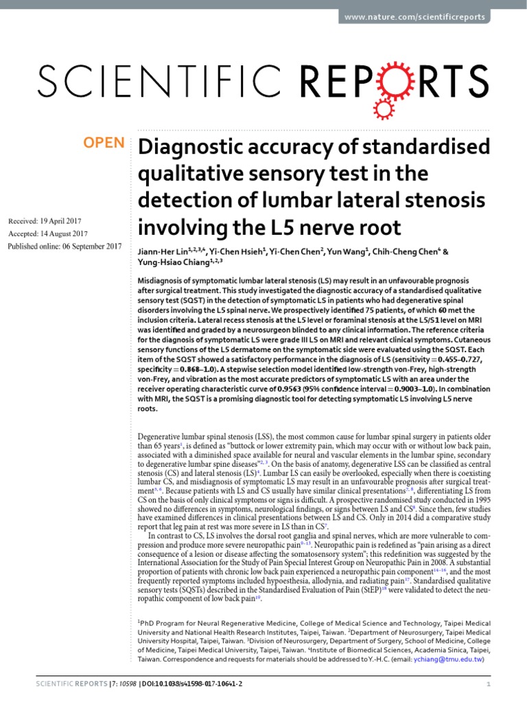 Dr.Suzuki Diagnostic accuracy of standardised qualitative sensory test ...