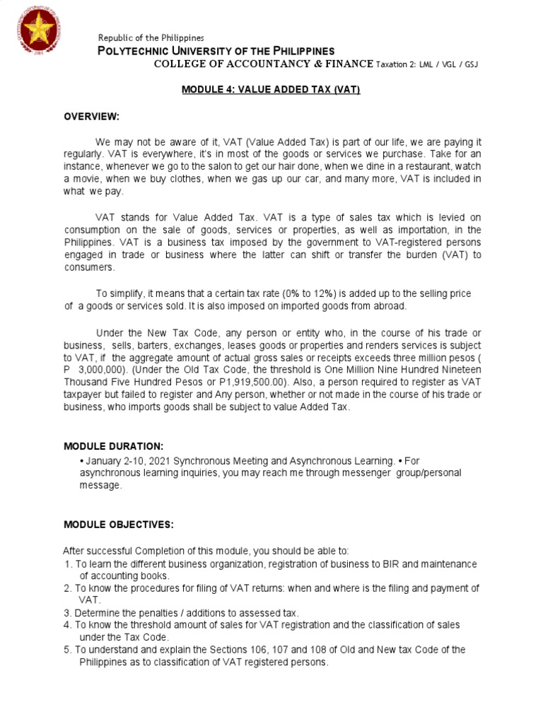 IM ACCO 20173 Business and Transfer Taxes Module 4 PDF | PDF | Value ...