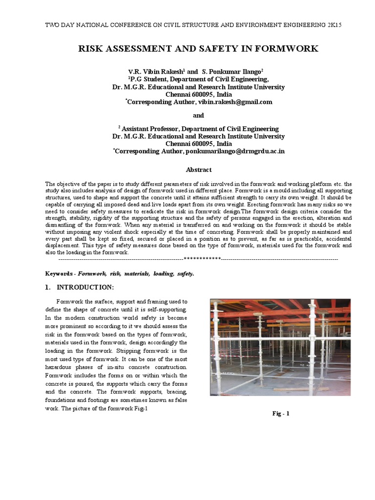 Risk Assessment and Safety in Formwork | PDF | Concrete | Risk