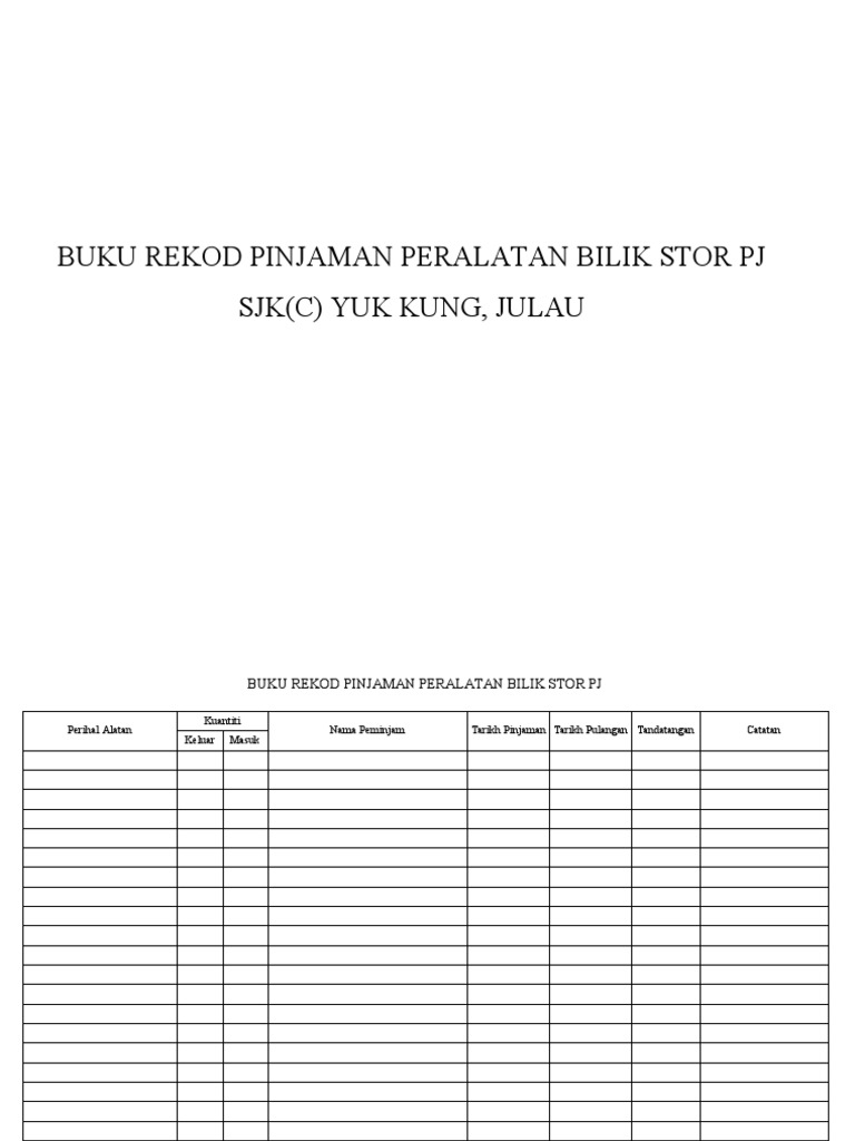 Buku Rekod Pinjaman | PDF