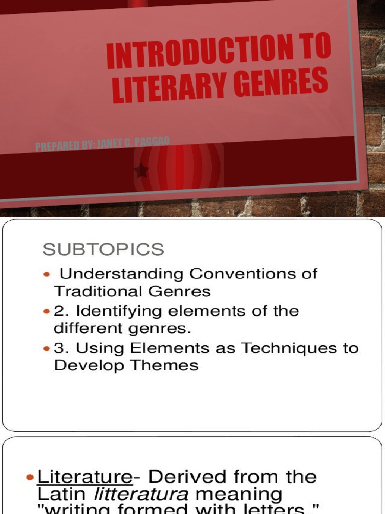 Introduction To Literary Genres Discussion Number 1 | PDF