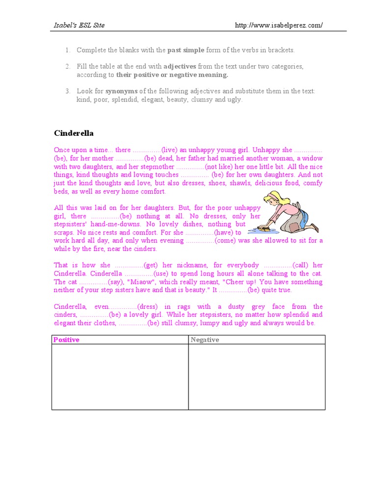 Cinderella: Isabel's ESL Site | PDF
