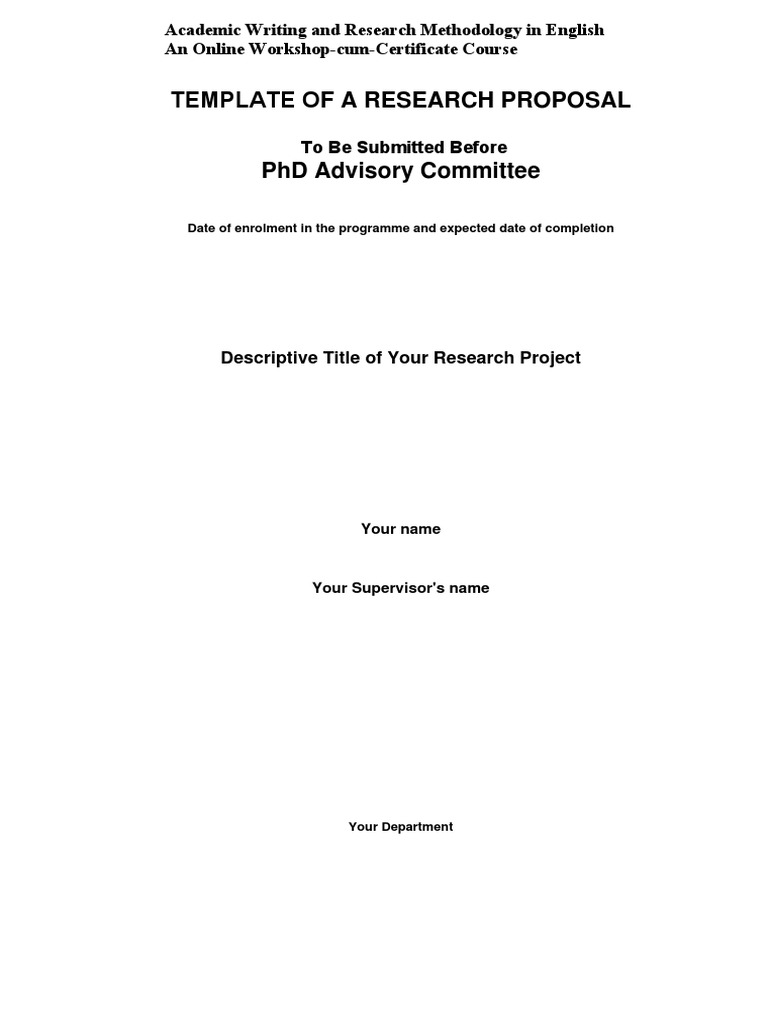 Research Proposal Template and Annotated Sample | PDF | Humanitarian ...