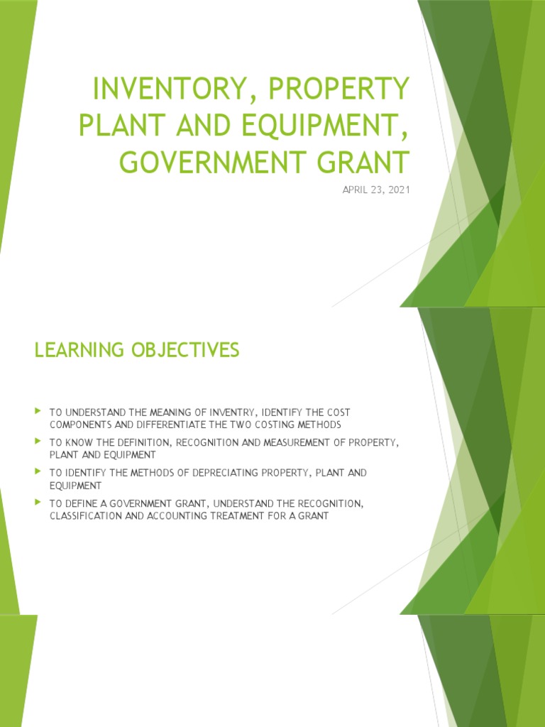 Inventory, Property Plant and Equipment, Government | PDF ...